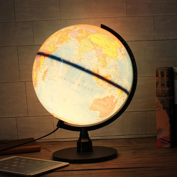 Jual Universal LED World Globe Rotating Swivel Map Of Earth Atlas ...