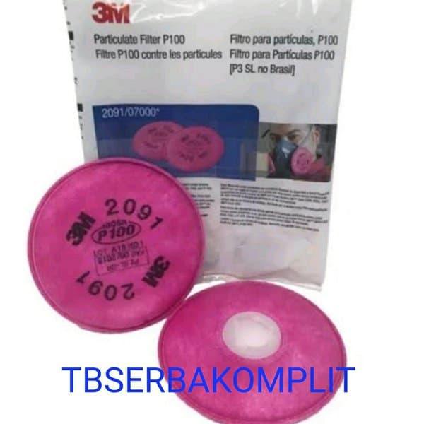 Jual Filter Masker 3M 2091 P100 NIOSH Particulate Refill Mask 6502QL ...