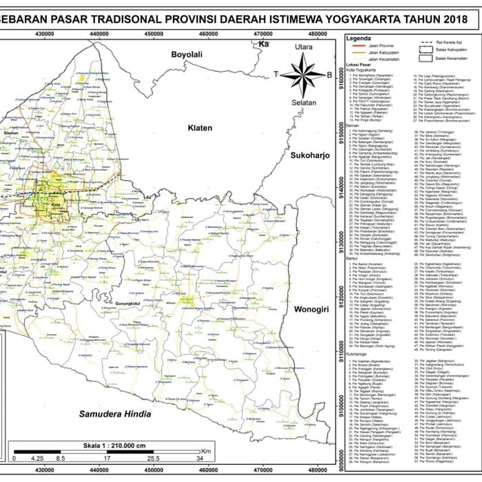 Jual Peta persebaran pasar tradisional, minimarket, provinsi DIY ...