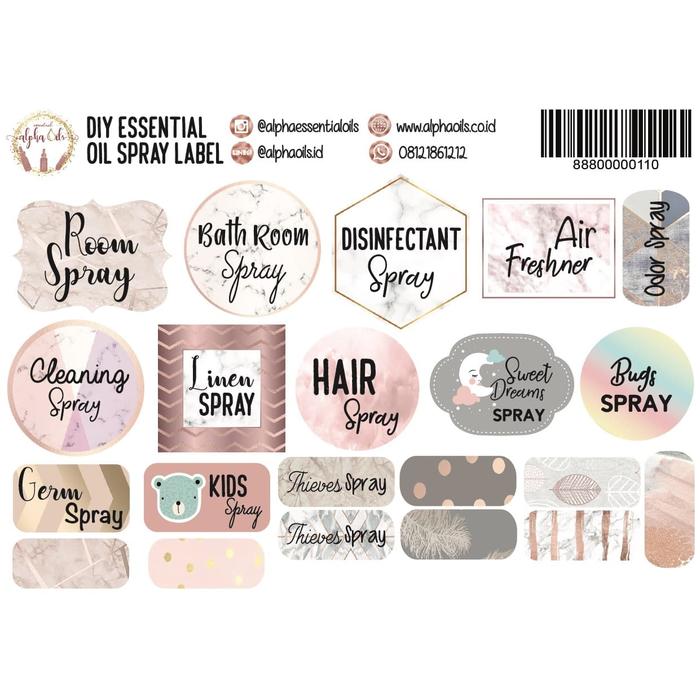 Jual Stiker/Label DIY Spray Essential Oil 12pcs/set - Kab. Tangerang ...