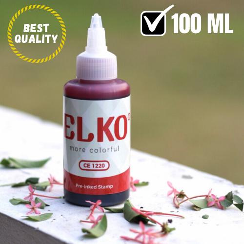 Jual Tinta Stempel Flash Warna Merah Waterproof ELKO 100 ML Untuk ...