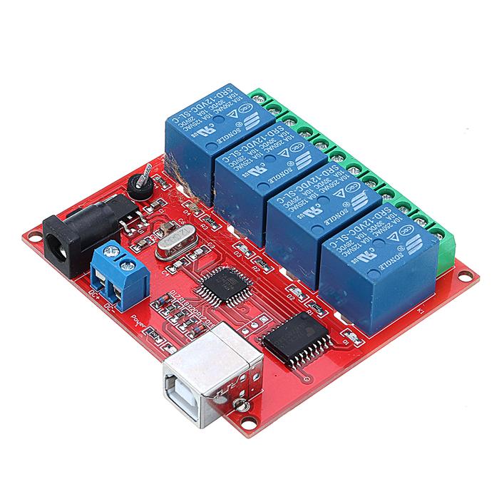 Jual 4CH Channel 12V Computer USB Control Switch Free Drive Relay ...