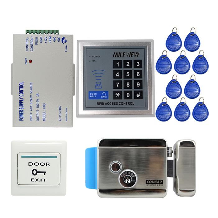 Jual RFID Door Access Control System Kit Set with Electric Control Door ...