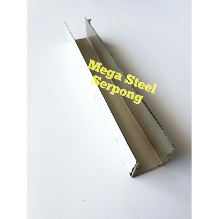 Jual List lis U Stainless Steel Plat U HAIRLINE uk 2.5 x 2.5 cm Pjg 1.2 ...