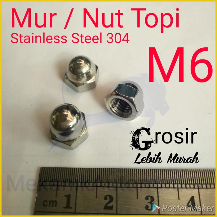 Jual Mur Topi M6 - SUS304 Cap Nut - Jakarta Timur - MekanikAutomation ...