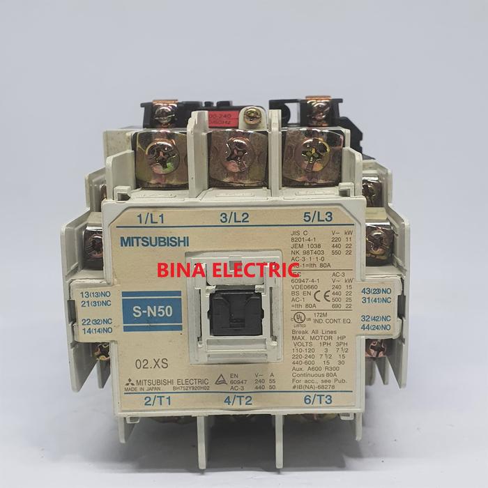 Jual Contactor Mitsubihsi S-N50 3P 80A / Kontaktor Mitsubishi SN50 SN ...