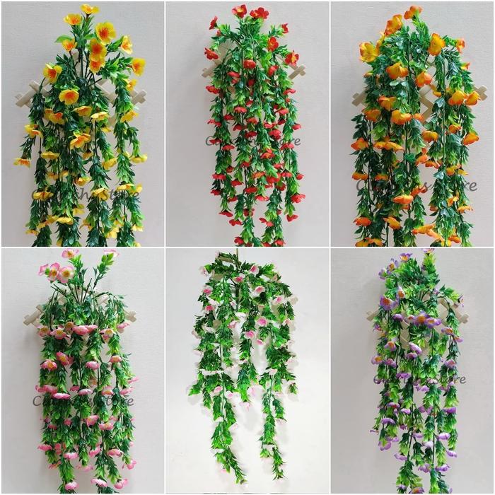 Jual Bunga Rambat Plastik Sakura + Pot - Pajangan Hias Dinding Gantung ...