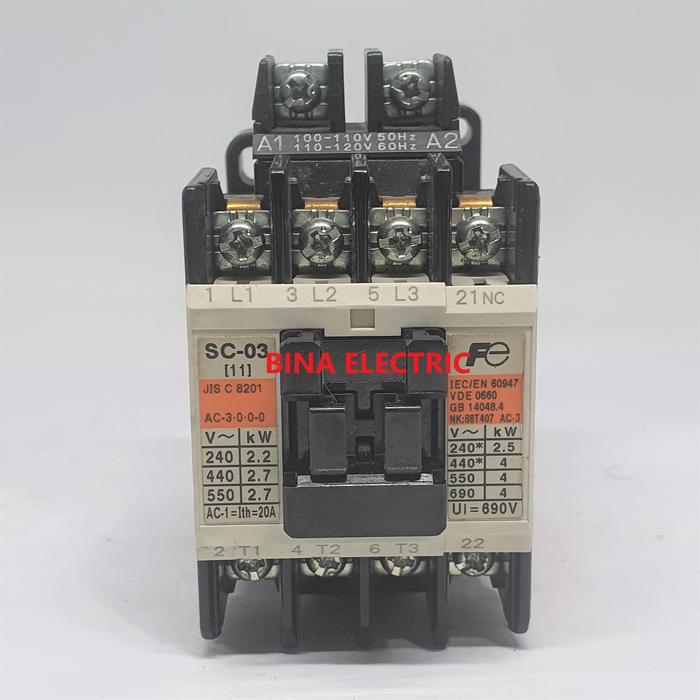 Jual Contactor Fuji SC-03 3P 20A 220V 1NO 1NC / Kontaktor Fuji SC03 SC ...