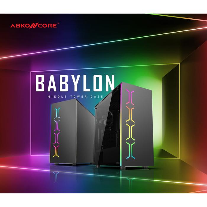 Jual Casing Abkoncore Babylon Tempered Glass Left Panel ATX RGB Gaming ...