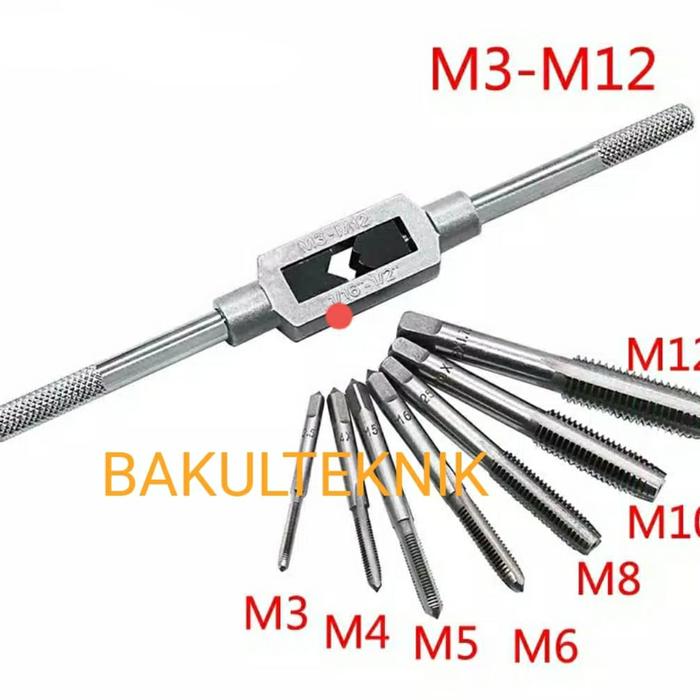 Jual SNAI hand tap drill bit / Tap Set M3 M4 M5 M6 M8 M10 M12 - Kota ...