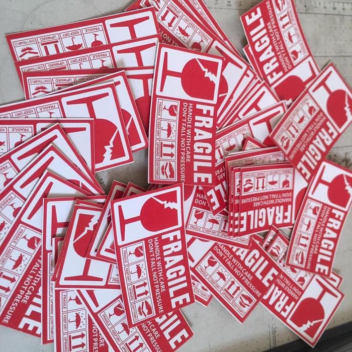Jual 8X5-Stiker Fragile Jangan Dibanting Awas Mudah Pecah Sticker Label ...
