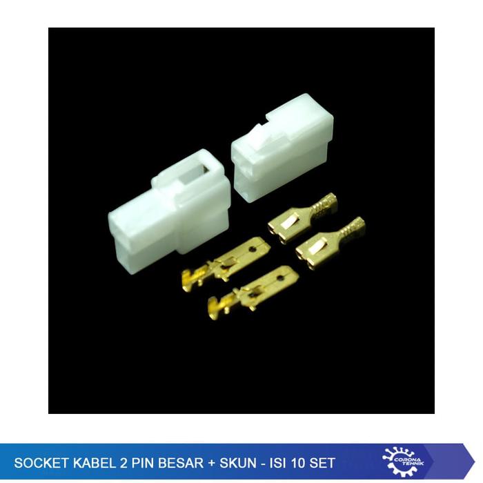 Jual Socket Kabel 2 Pin Besar + Skun - Isi 10 Set - Jakarta Barat ...