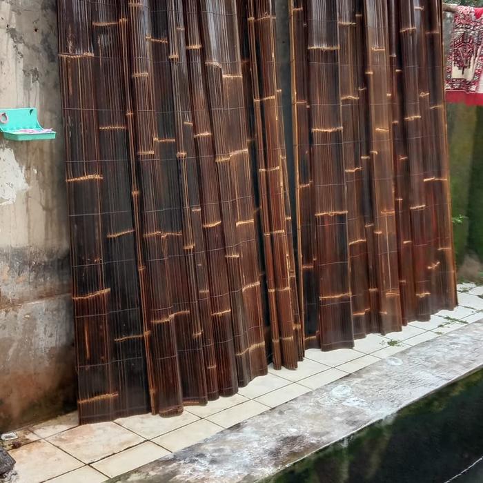 Jual krey bambu hitam size 1x2 mtr/krei bambu hitam/tirai bambu hitam ...