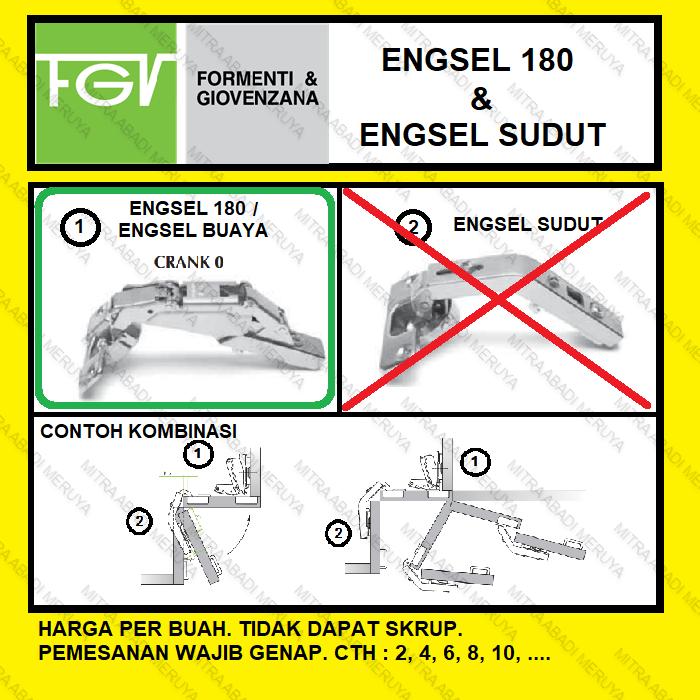 Jual Engsel Sendok FGV 180 Derajat Soft Close Engsel 180 - Kota ...
