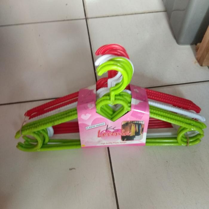 Jual Gantungan Baju Plastik Lovenia Besar Ori/Hanger warna Ori Tebal ...