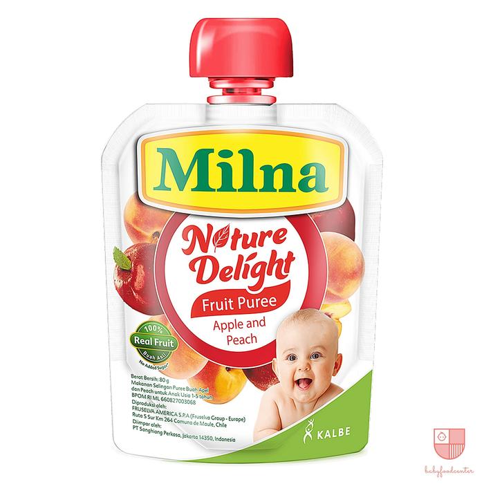 Jual MILNA NATURE DELIGHT Fruit Puree 80 Gr Rasa Apple and Peach - Kota ...