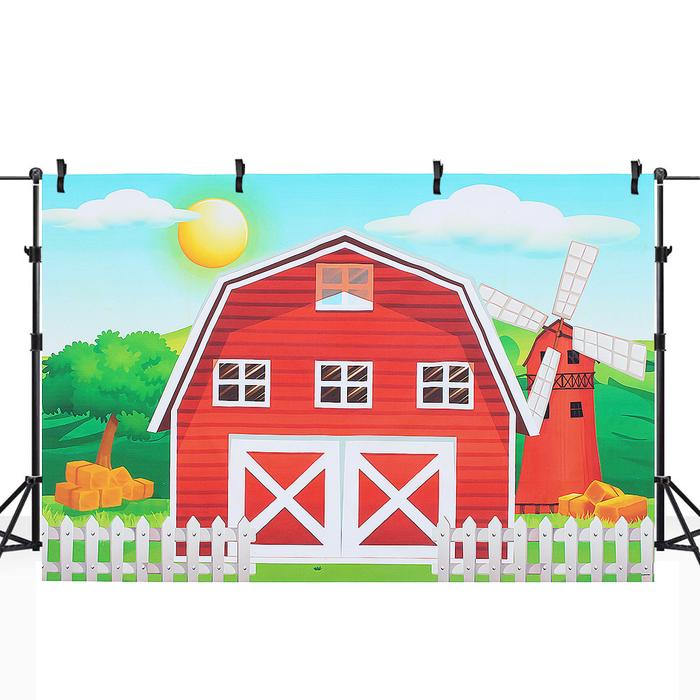 Jual Photography Backgrounds Photo Studio Props Cartoon Red Farm ...