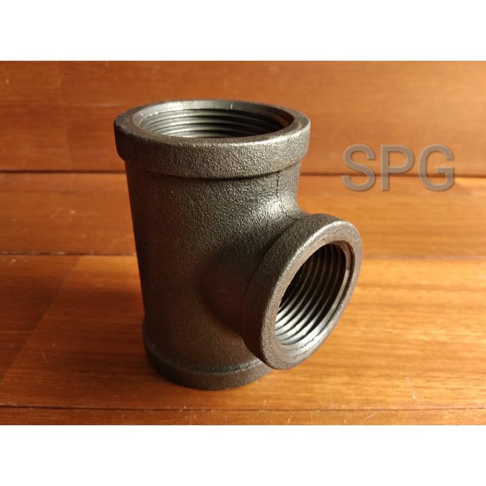 Jual Tee Reducer Besi Drat Dalam Hitam 1 1/4 x 1" inch Sambungan Pipa ...
