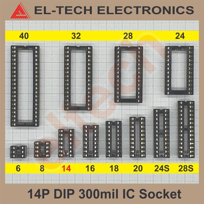 Jual 14 14P 14Pin P Pin 2.54mm 300mil DIP DIL IC Socket Soket - Kota ...