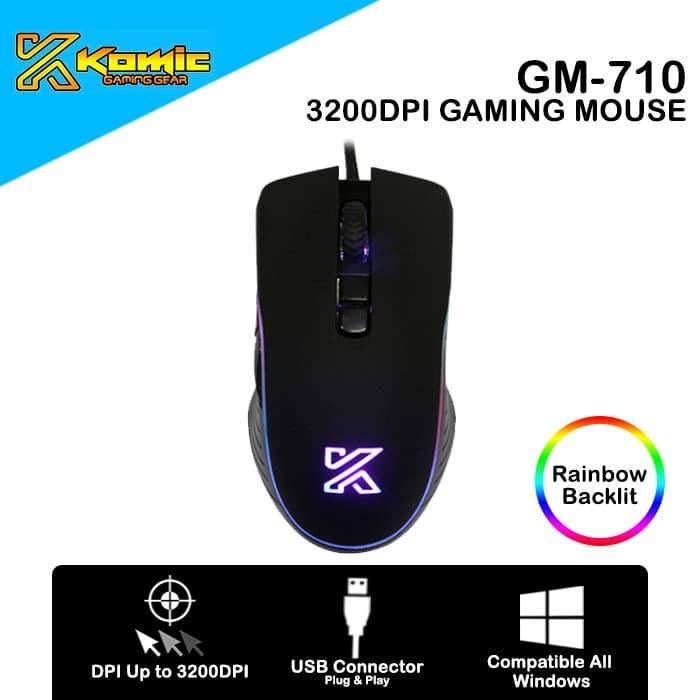Promo Mouse Gaming Komic GM-710 3200DPI RGB Macro Programmable ...