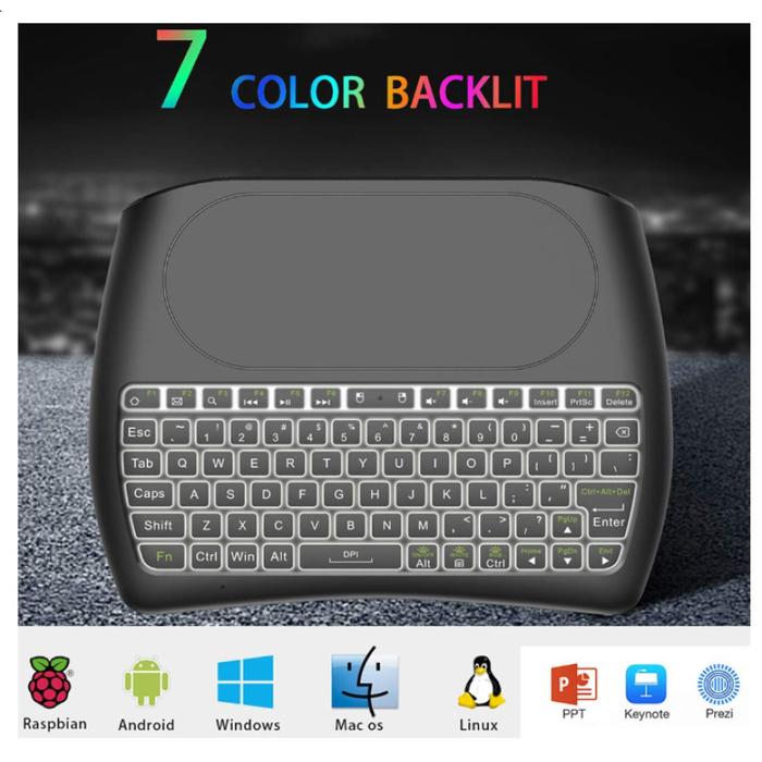 Jual D8 Mini Wireless Keyboard Touchpad 7 Warna 2.4ghz Wireless Di ...