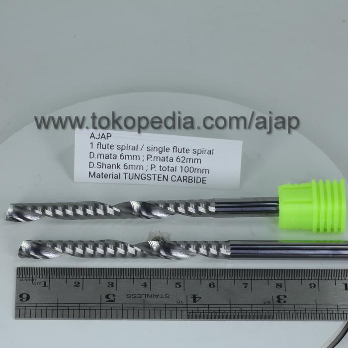 Jual MATA ROUTER CNC PANJANG SINGLE FLUTE 1F 6mm * 100 akrilik kayu ...
