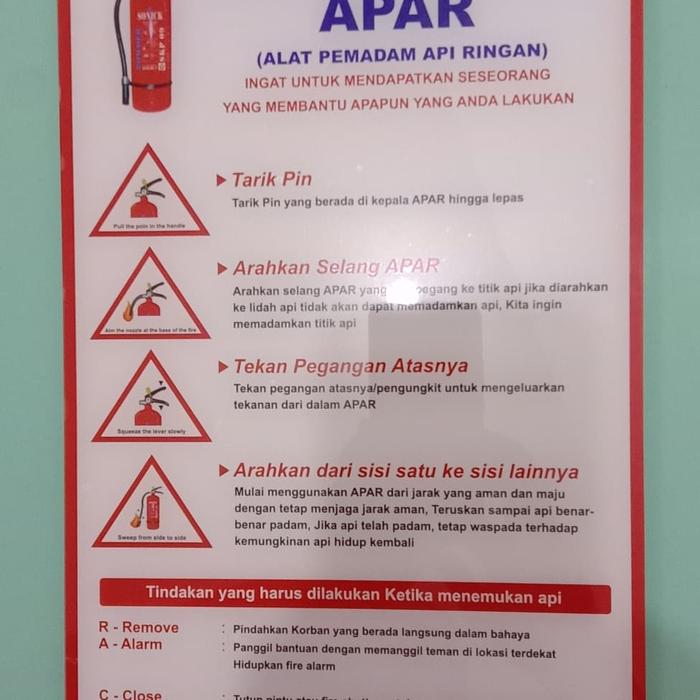 Jual SIGN AKRILIK K3 RAMBU SAFETY CARA PENGGUNAAN ALAT PEMADAM API ...