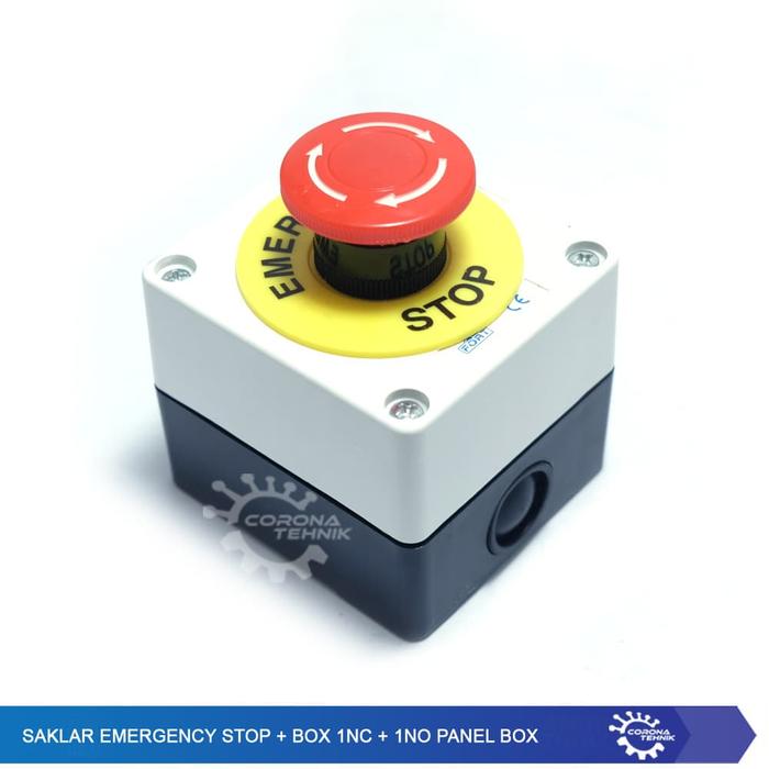 Jual Saklar Emergency Stop + Box 1NC + 1NO Panel Box - Jakarta Barat ...