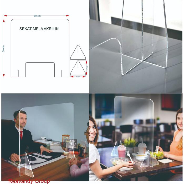 Jual Sekat meja akrilik-sekat / partisi akrilik Standar 60 x 50 cm ...