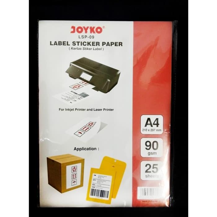 Jual Joyko Label Sticker Paper A4 LSP-09 Kertas Stiker Label LSP09 ...
