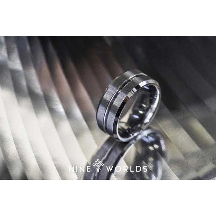 Promo Nine Worlds Ring cincin TUNGSTEN silver Pria Wanita couple nikah gift Cicil 0% 3x ...