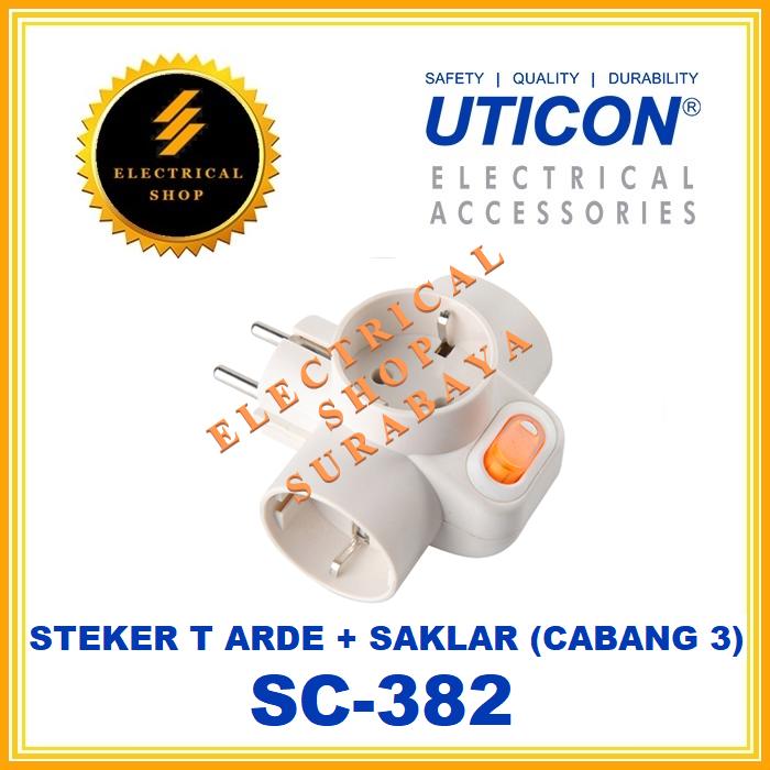 Jual UTICON STEKER T ARDE + SAKLAR SC-382 GROSIR SC382 STOP KONTAK ...