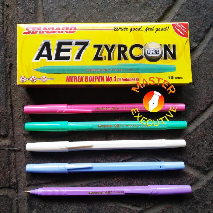 Jual [Pak] Standard AE7 Zyrcon Black 0.38 Delta Tip Pen - Pulpen Hitam - Kota Bandung - Master ...