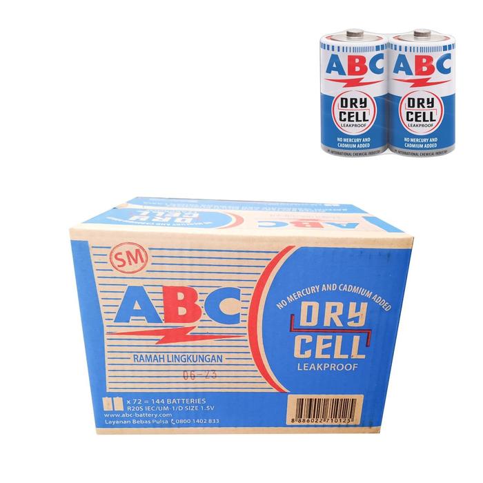 Jual ABC Carbon Zinc R20 Biru 2 Baterai (D Size) 1 Karton - Jakarta ...