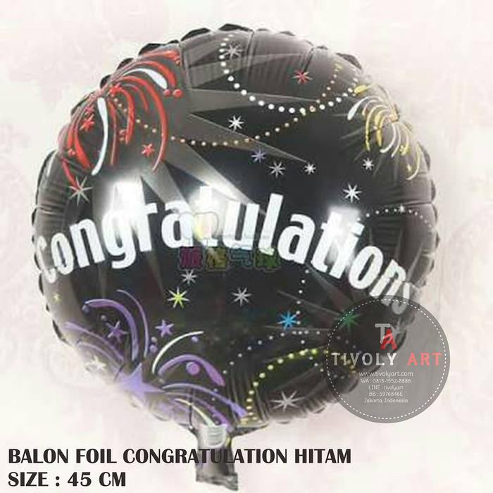 Jual Balon Foil Congratulations Hitam / Balon Graduation / Balon Wisuda ...