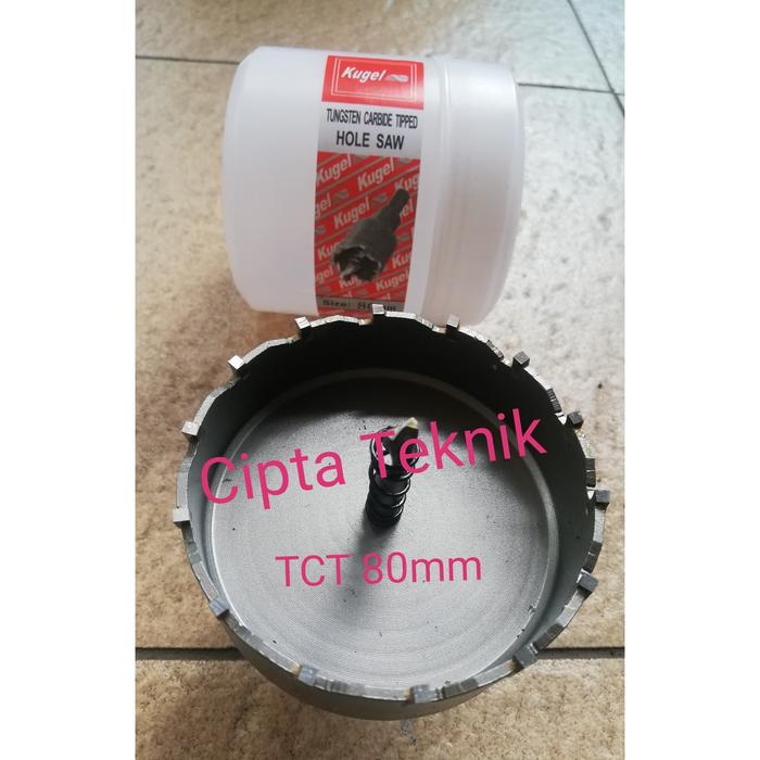 Jual Hole Saw Kugel TCT 80 mm Holesaw 80mm Tungsten Carbide Tiped Bor ...