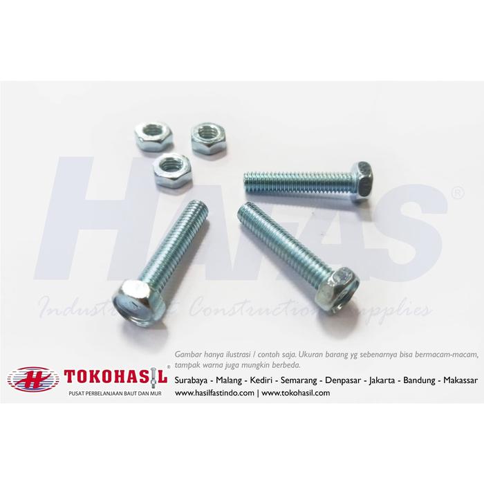 Jual B/N M16 x 80 (Baut Mur Mili Putih M 16 x 80, BN M16x80) - P2.00 - Jakarta Barat - PT HASIL ...