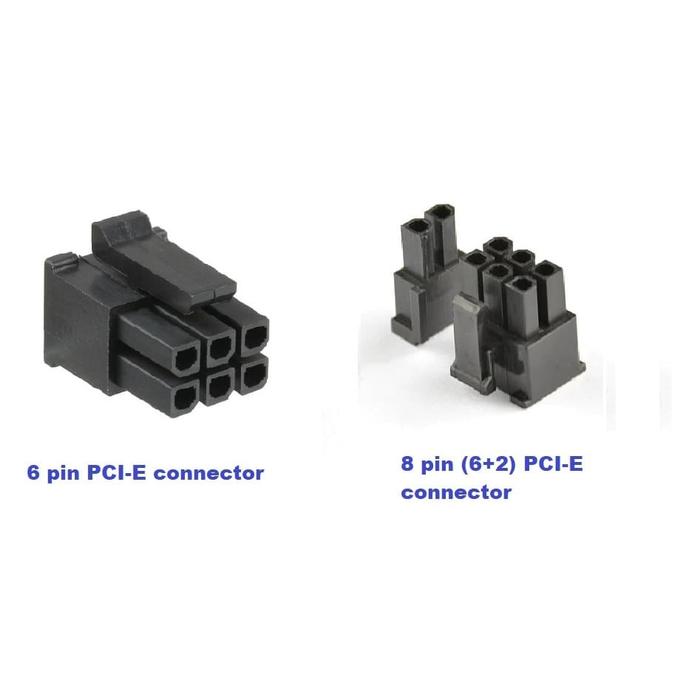 Jual Konektor Male Housing 6 pin 8 pin (6+2) PCIE power - 6+2female ...