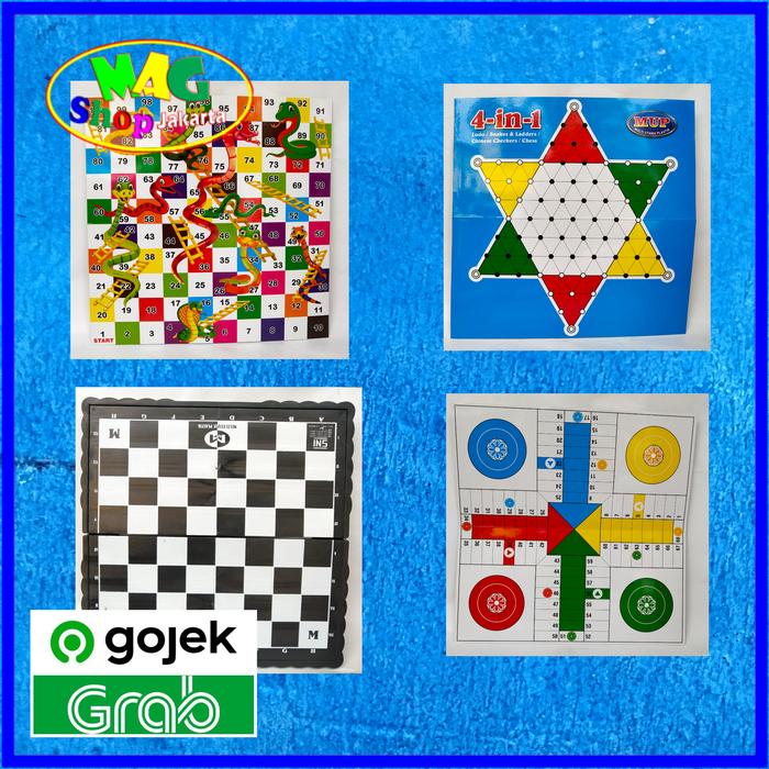 Jual PERMAINAN PAPAN CATUR 4 IN 1 LUDO HALMA ULAR TANGGA DAN CATUR UK ...