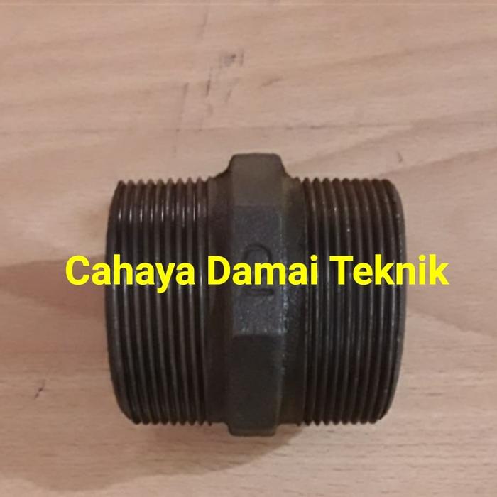 Jual Double nepel besi hitam drat 1"(inch) Doubel neple steam TSP ...