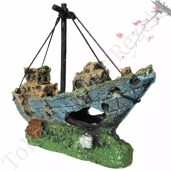 Jual Ornamen Kapal Aquarium Aquascape Ship Dekorasi Pajangan Perahu ...