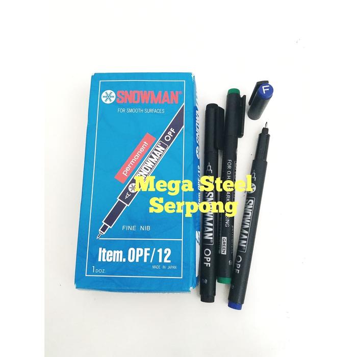 Jual Spidol pen Snowman OPF F Permanen warna Hitam - Kota Tangerang ...