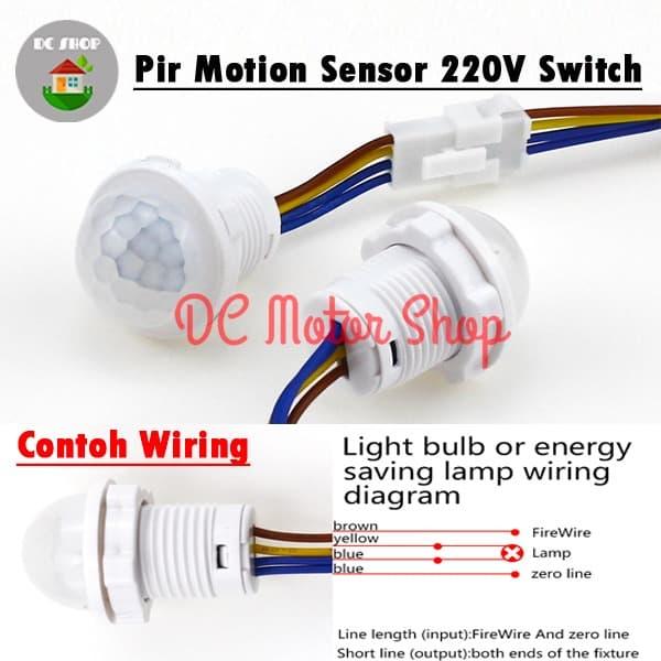 Jual Saklar Otomatis Sensor Gerak /PIR Motion Sensor Detector 220V AC ...