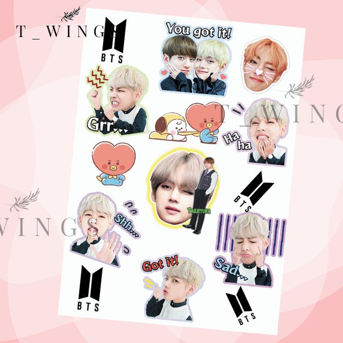 Jual STICKER BTS V / STICKER BTS TATA / STICKER BT21 / STICKER K-POP ...