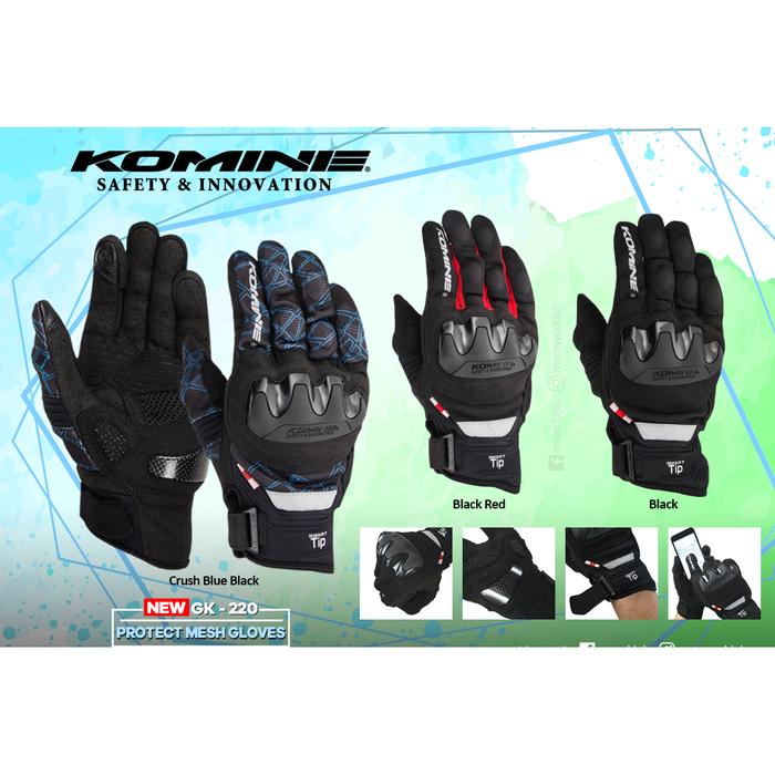 Jual Sarung Tangan Gloves Komine GK 220 Full Finger Touch Screen - Hitam, L - Jakarta Barat ...