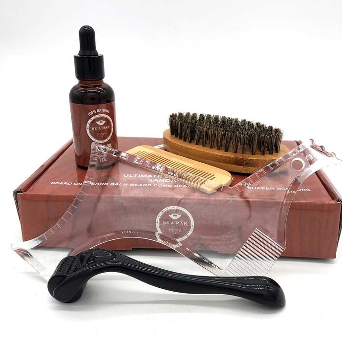 Jual Beard Growth Kit Set Growth Activator With Derma Beard Roller Oil ...