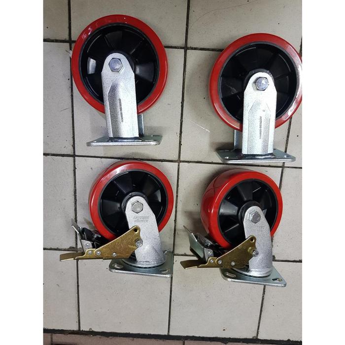 Jual Roda Ranger Germany Pu Heavy Duty 6 inch (2muter+ rem , 2 mati ...