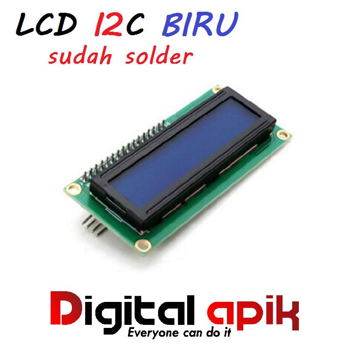 Jual LCD 16x2 Biru I2C Backpack Karakter Arduino IIC Blue 1602 - Kab ...