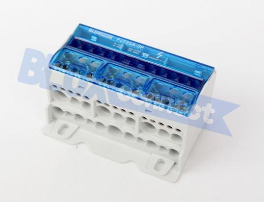 Jual Power Distribution Block Blox FJ125A-3P 3P 125A 18 Holes Blue ...