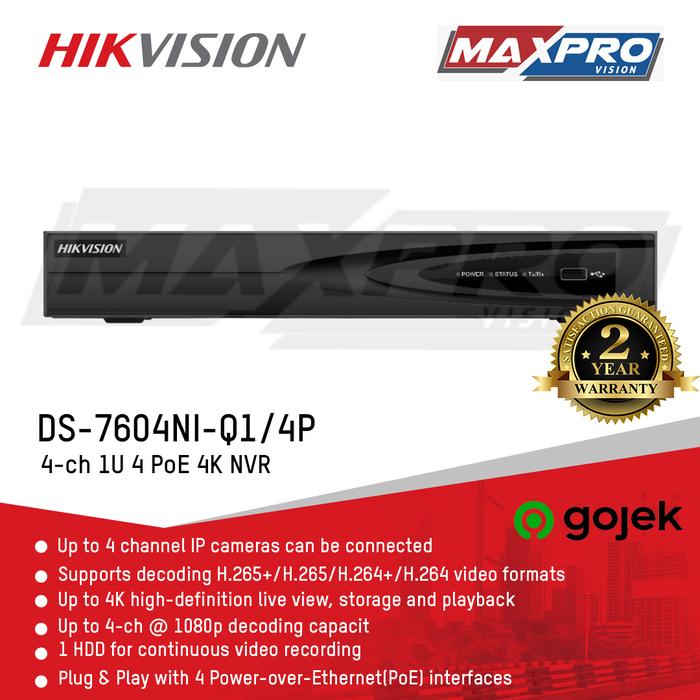Jual NVR HIKVISION DS-7604NI-Q1/4P - Jakarta Barat - Maxpro Vision | Tokopedia